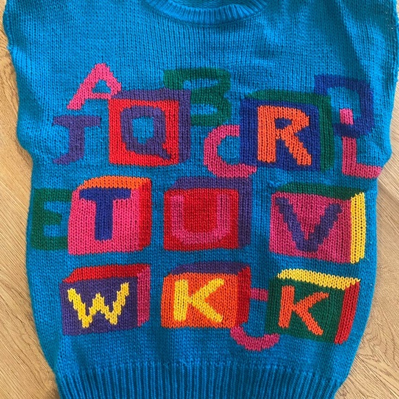 Gitano | Tops | Colorful Alphabet Sweater Vest | Poshmark
